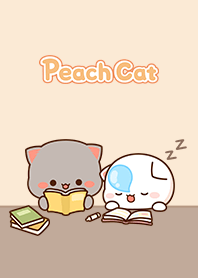 Peach Cat _ reading time – LINE theme | LINE STORE
