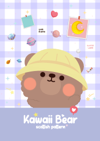 Bear Scottish Pattern Violet - Tema LINE | LINE STORE