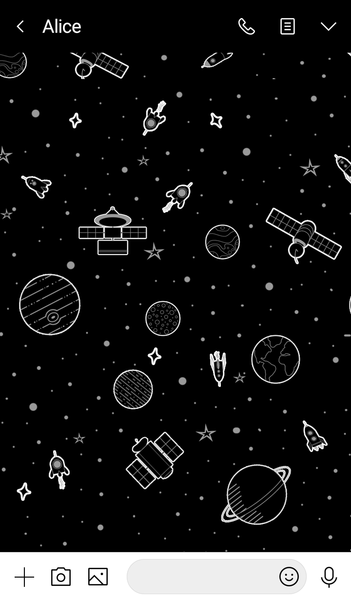 LINE Creators' Themes - Black White Space LINE Creators' Themes - Black White Space