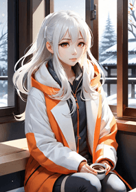 Girl by the Window-Winter Snow 7W4 15 – LINE theme | LINE STORE