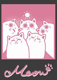 Meow J (monochrome) - dark pink (bw2) - Tema LINE | LINE STORE