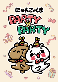Nyanko and Kuma PARTY×PARTY – ธีม LINE | LINE STORE