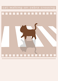 cat zebra crossing J-gray orange (Re2) – LINE 테마 | LINE STORE