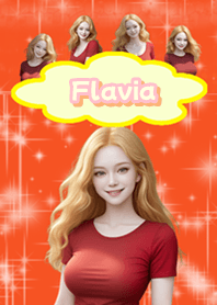 Flavia beautiful girl red05 – LINE theme | LINE STORE