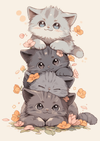 Cute cats stack up – LINE theme | LINE STORE