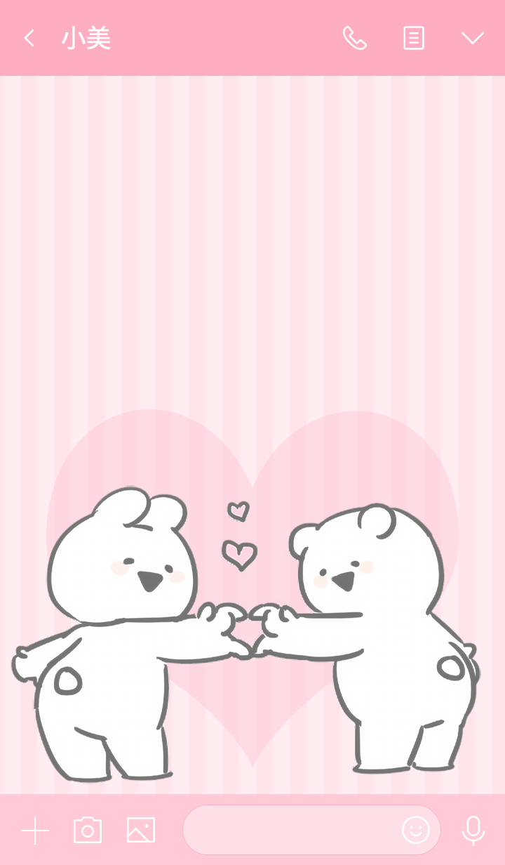 Extremely little Rabbit & Bear-love pink | Yabe-LINE貼圖代購 | 台灣No.1，最便宜高效 ...