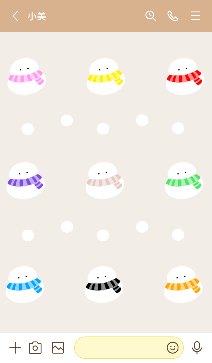 NINE LUCKY SNOWMEN/SNOWMAN/LIGHT BROWN | Yabe-LINE貼圖代購 | 台灣No.1，最便宜高效率的代購網