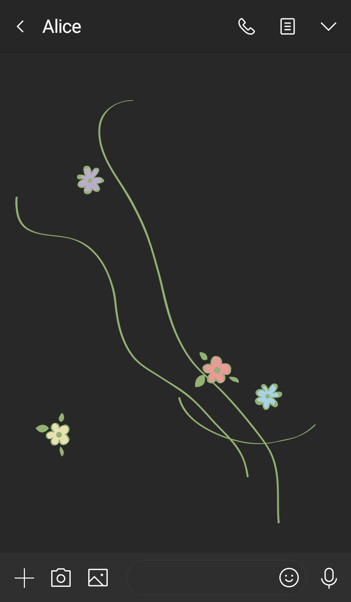 LINE Creators' Themes - Black screen line flowers LINE Creators' Themes - Black screen line flowers