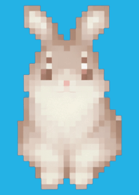 Rabbit Pixel Art Theme Blue 04 – LINE theme | LINE STORE
