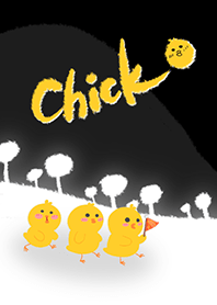 Little Yellow Chicken J-Black and White - LINE 着せかえ | LINE STORE