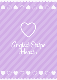 Angled Stripe Hearts - Purple - – Tema LINE | LINE STORE