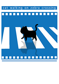 cat zebra crossing J-blue (bw4) – LINE theme | LINE STORE