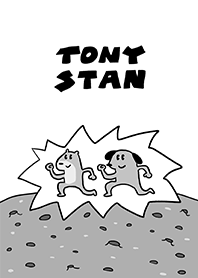 Tony Stan Retro Black & White Space – Tema LINE | LINE STORE