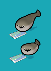 awaiting reply Sakaban snapper-blueGreen – LINE theme | LINE STORE