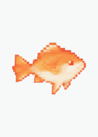Goldfish Pixel Art Theme BW 01 – LINE theme | LINE STORE